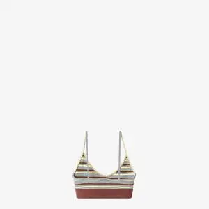 Fendi Striped Rib Knit Bra Top - Multicolour