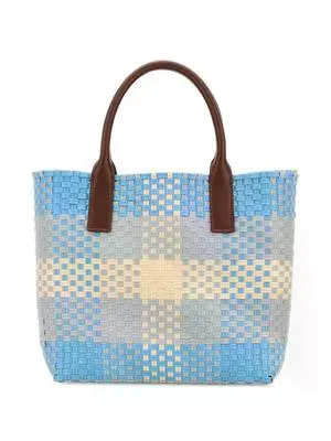 Marni Check-pattern Woven Tote Bag