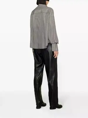 AMI Paris Striped Cotton Cropped Shirt