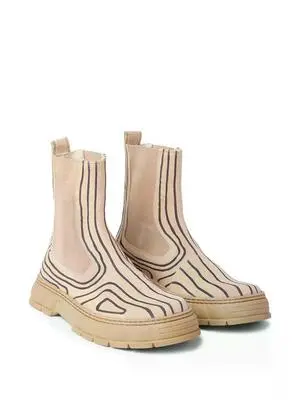VIRON Graphic Print Round Toe Boots