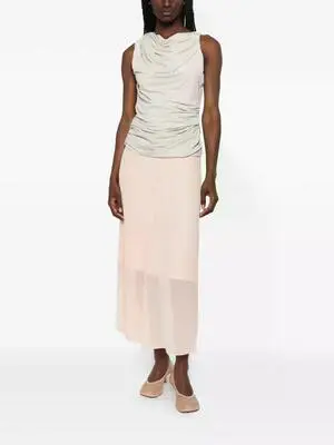 MUGLER Sheer-panelled Midi Skirt