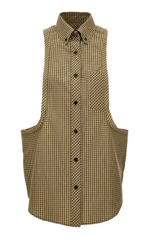 Versace Micro-check Cotton-poplin Shirt