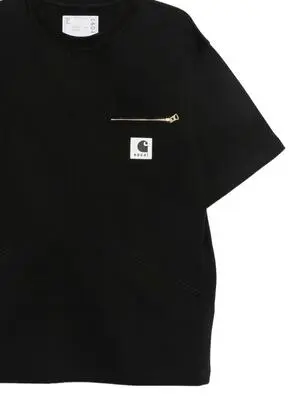 Carhartt Work In Progress X Sacai Logo-patch Zip-pocket T-shirt