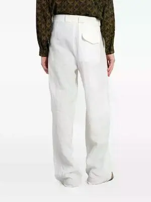 Emporio Armani Pleated Wide-leg Trousers - White
