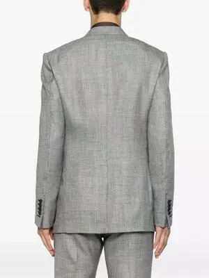 TOM FORD Herringbone-pattern Peak-lapels Blazer - Grey