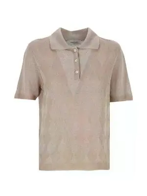 GRAN SASSO Diamond-knit Short-sleeve Top