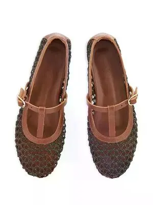 ANCIENT GREEK SANDALS Aerati Buckled Ballet Flats - Brown