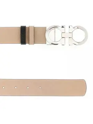 FERRAGAMO Gancini Belt Neutrals