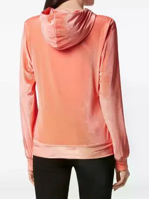 Philipp Plein Logo Detail Velour Hoodie - Pink