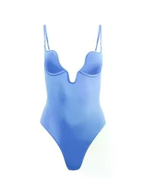 FLEUR DU MAL Seduce U-plunge Swimsuit - Blue