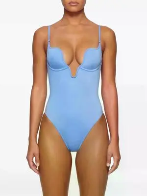 FLEUR DU MAL Seduce U-plunge Swimsuit - Blue