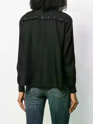 DIESEL® Viscose Twill Shirt With Knitted Mandarin Collar
