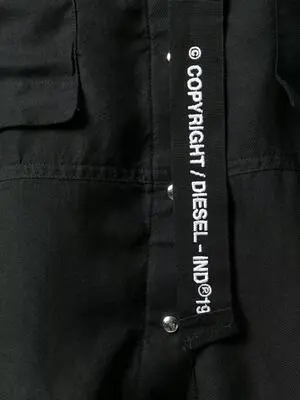 DIESEL® Viscose Twill Shirt With Knitted Mandarin Collar