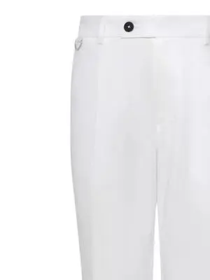 LOW BRAND Tailored Trousers With Button Fastening - White
