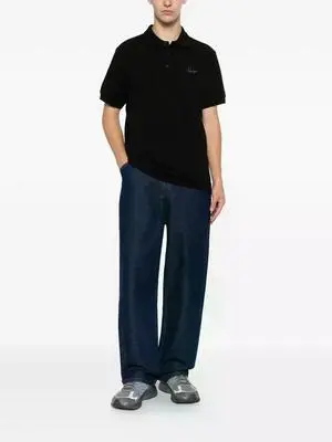 Kenzo Logo-embroidered Piqué Polo Shirt - Black