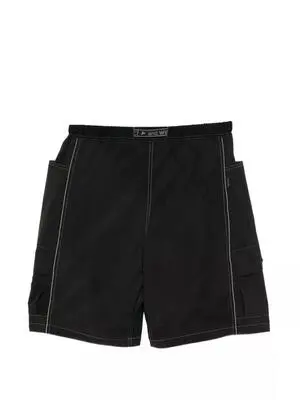 AND WANDER Brushed Cargo Shorts - Black