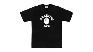 A BATHING APE Crystal Stone Eye College Tee Shirt - Black
