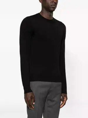 Emporio Armani Crew-neck Virgin Wool Sweater - Black