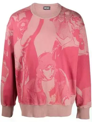 DIESEL® Graphic Print Long Sleeve Sweatshirt
