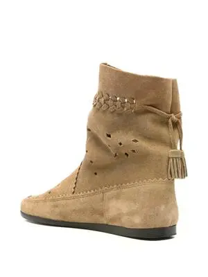 Isabel Marant Étoile Perforated Detail Tassel Detail Boots - Brown