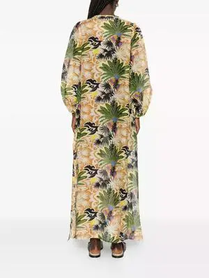 Anjuna Charlotte Palm-print Kaftan