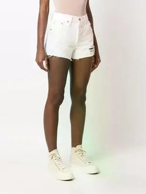 LEVI'S 501 Distressed Cotton Denim Shorts - White