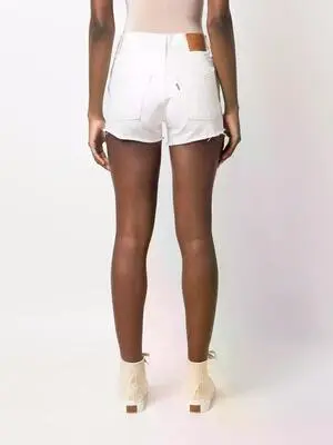 LEVI'S 501 Distressed Cotton Denim Shorts - White