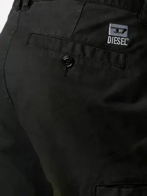 DIESEL® Cropped Slim-fit Stretch-cotton Trousers - Black