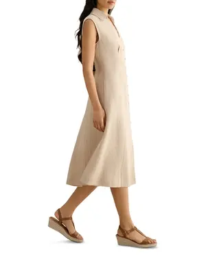HOBBS LONDON Sleeveless Collared Midi Dress