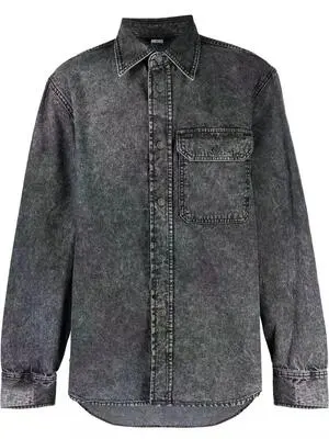 DIESEL® Grey Marbled Effect Denim Jacket