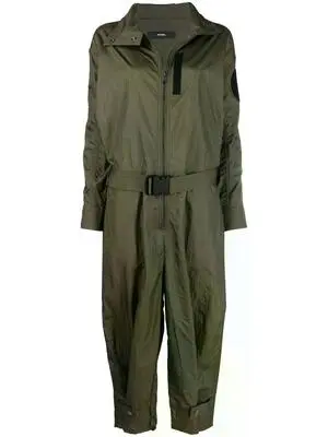 DIESEL® Long-sleeved Zip-up Jumpsuit - Green