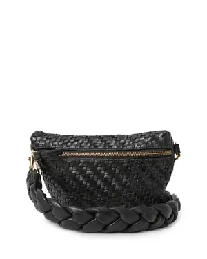 Clare V. Petite Woven Leather Fanny Pack