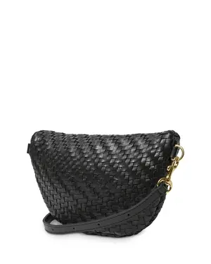 Clare V. Petite Woven Leather Fanny Pack