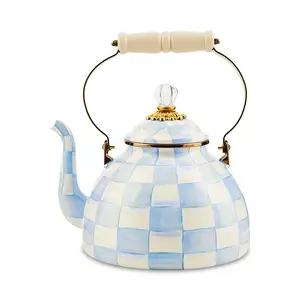 MACKENZIE-CHILDS Check 3 Quart Tea Kettle - Sky