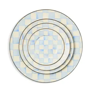 MACKENZIE-CHILDS Check Serving Platter - Sky
