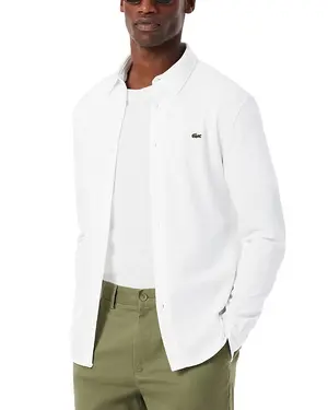 Lacoste Slim Fit Cotton Pique Shirt - White