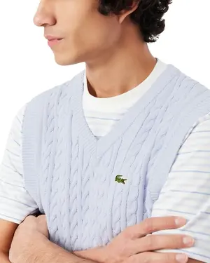 Lacoste Cable Knit V-neck Sweater Vest - Phoenix