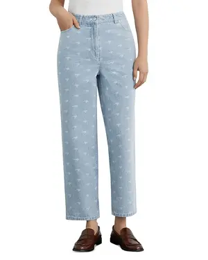 REISS Clairo Speedmark Interest Denim Jeans - Soft Blue
