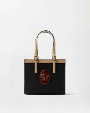 Versace Rivière Mini Canvas Tote - Black