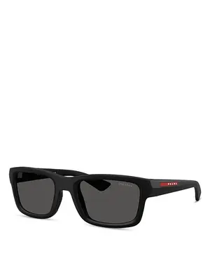 Prada Linea Rossa Rectangular Sunglasses - Matte Black