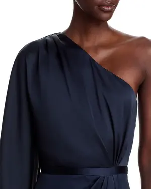 Ramy Brook Opal One-shoulder Gown - Navy