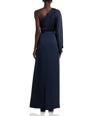 Ramy Brook Opal One-shoulder Gown - Navy