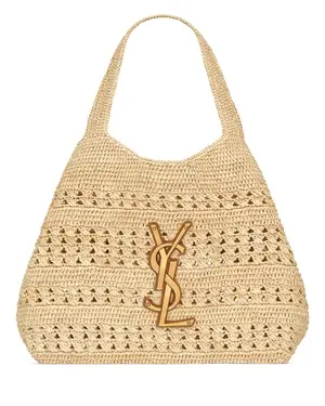 Saint Laurent Icare Raffia Tote Bag - Natural