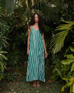 Natalie Martin Heather Stripe Cotton Maxi Slip Dress