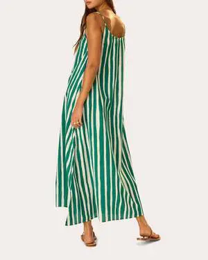 Natalie Martin Heather Stripe Cotton Maxi Slip Dress