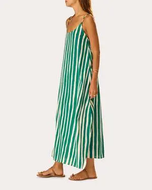 Natalie Martin Heather Stripe Cotton Maxi Slip Dress