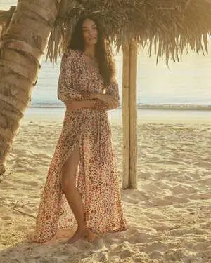 Natalie Martin Kate Floral Gathered Wrap Maxi Dress - Multicolor