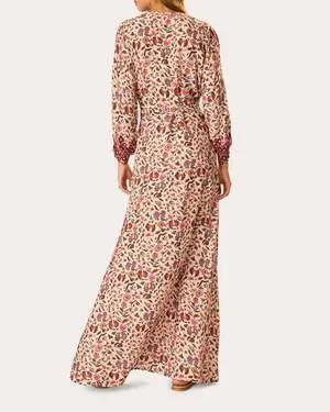 Natalie Martin Kate Floral Gathered Wrap Maxi Dress - Multicolor