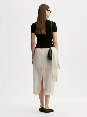 BY MALENE BIRGER Benita Ribbed Polo Shirt - Black