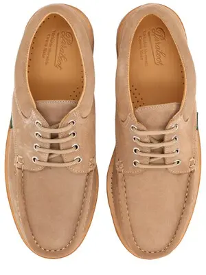Paraboot Thiers Suede Moc Toe Lace-up Shoes - Beige
